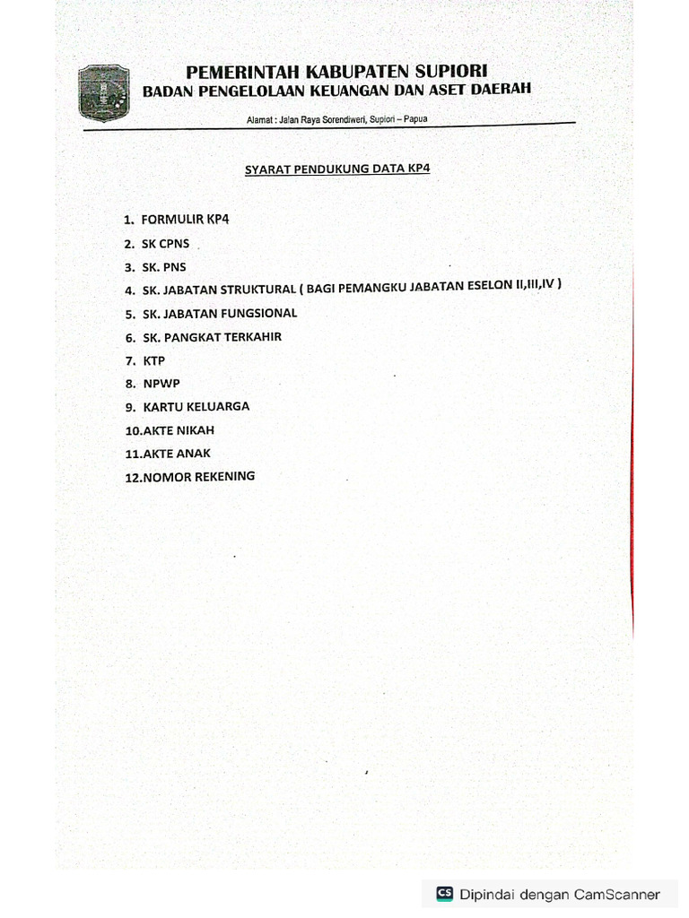 Persyaratan KP4 | PDF
