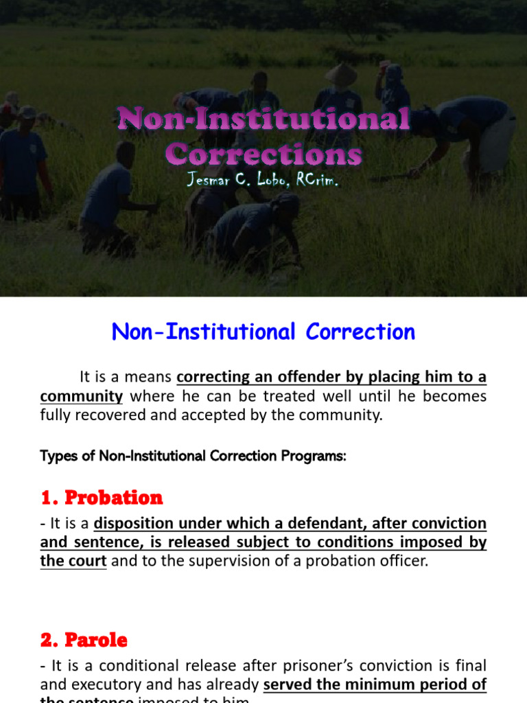 Ca2 Non-Institutional Corrections | PDF | Probation | Parole