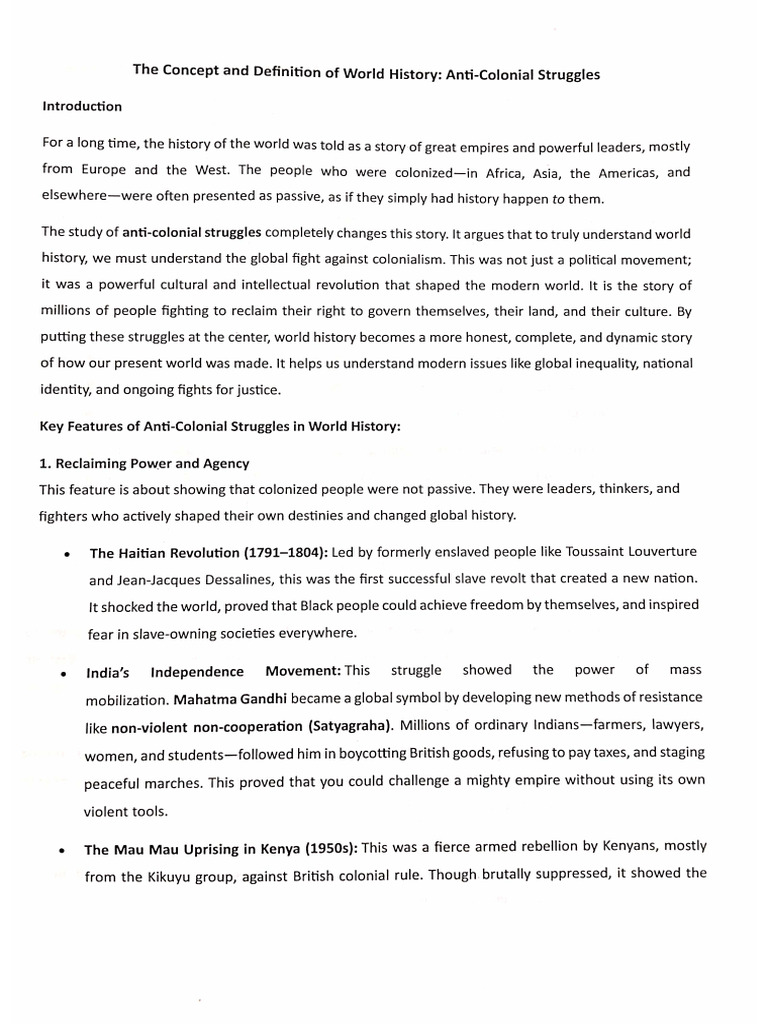 Anti-Colonial Struggles | PDF