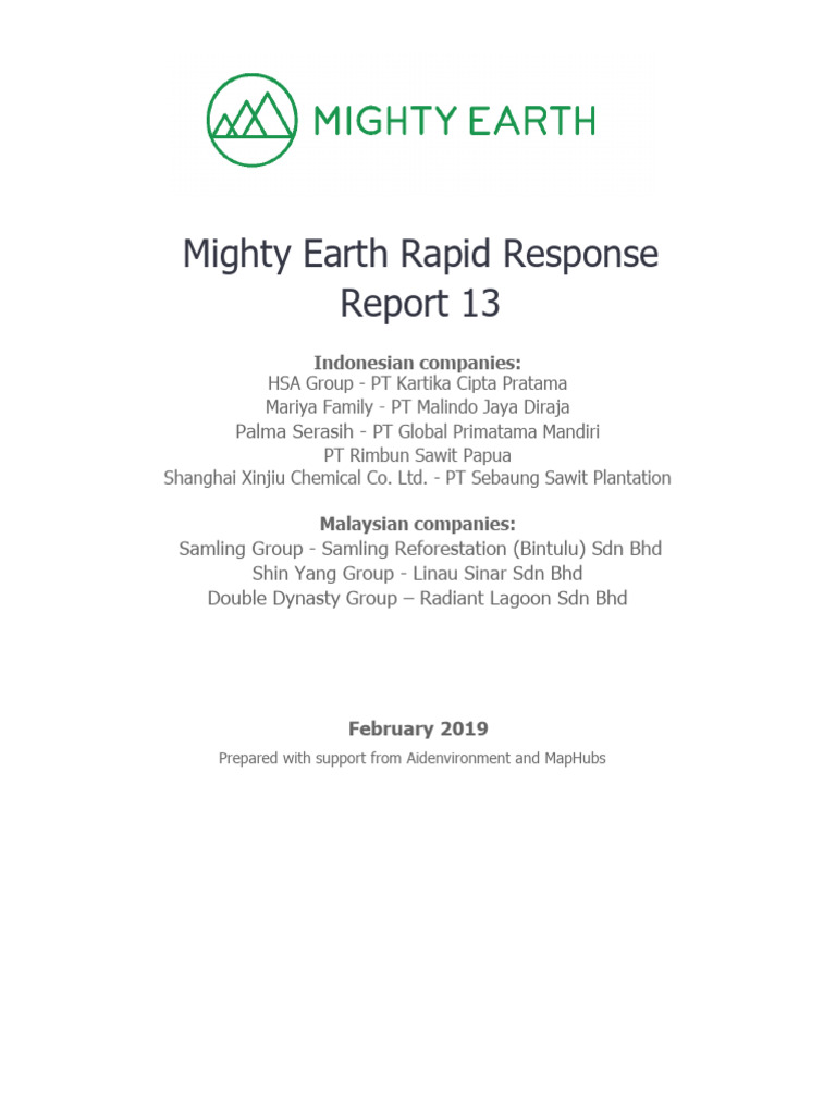 Rapid Response Report 13 | PDF | Deforestation