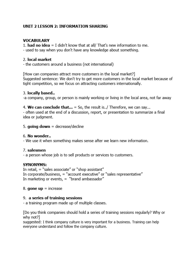 Unit 2 Lesson 2 Notes | PDF