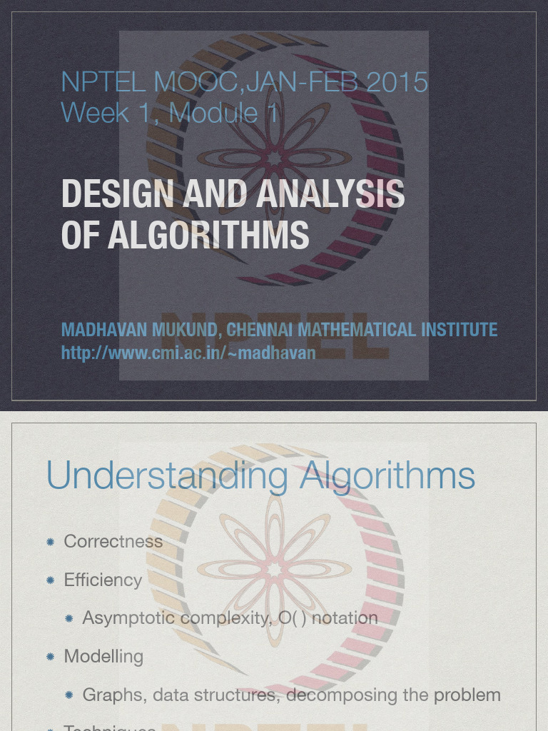 Algorithms Course by Madhavan Mukund | PDF