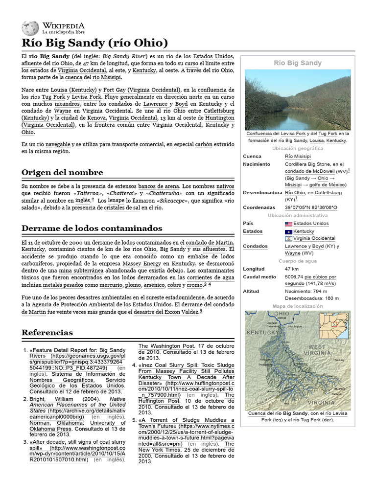 Río Big Sandy (Río Ohio) - Wikipedia, La Enciclopedia Libre | PDF ...