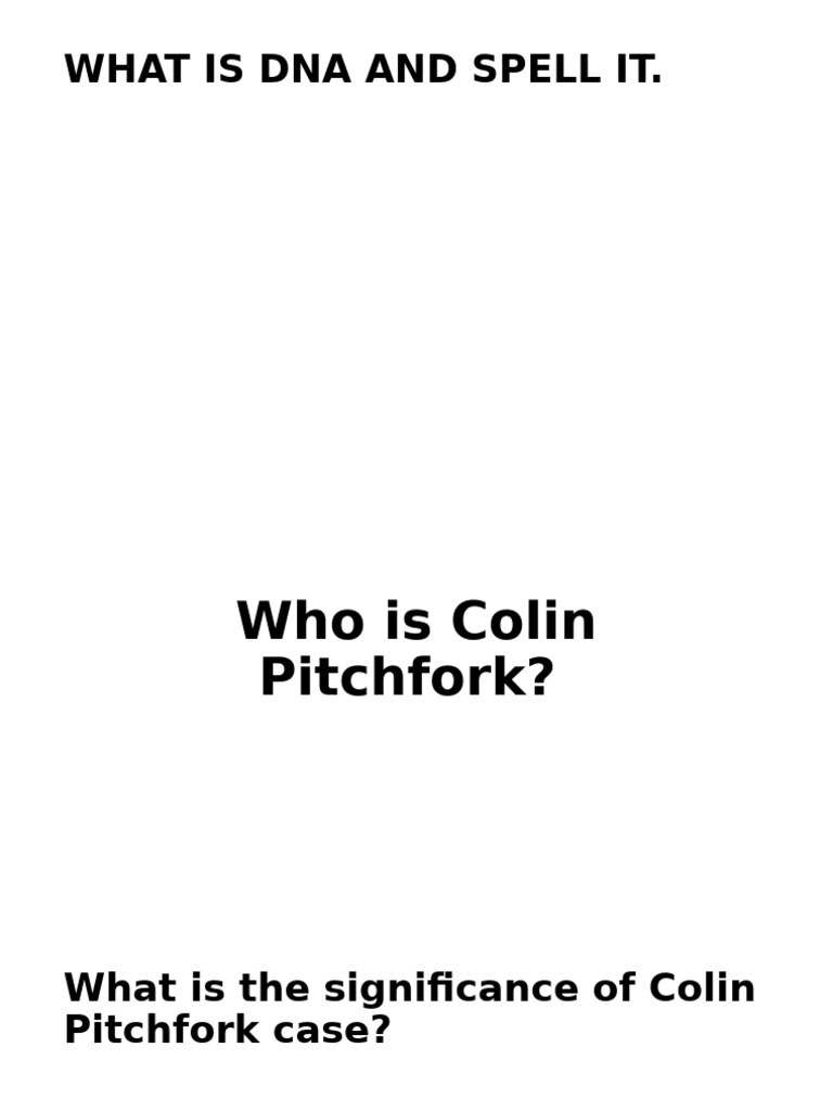 Colin Pitchfork Case Overview | PDF