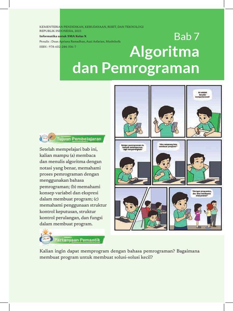 Bab 7 Algoritma Dan Pemrograman Kelas X | PDF