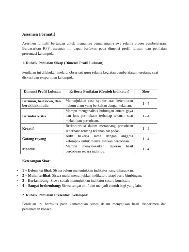 Asesmen Formatif Dan Sumatif | PDF