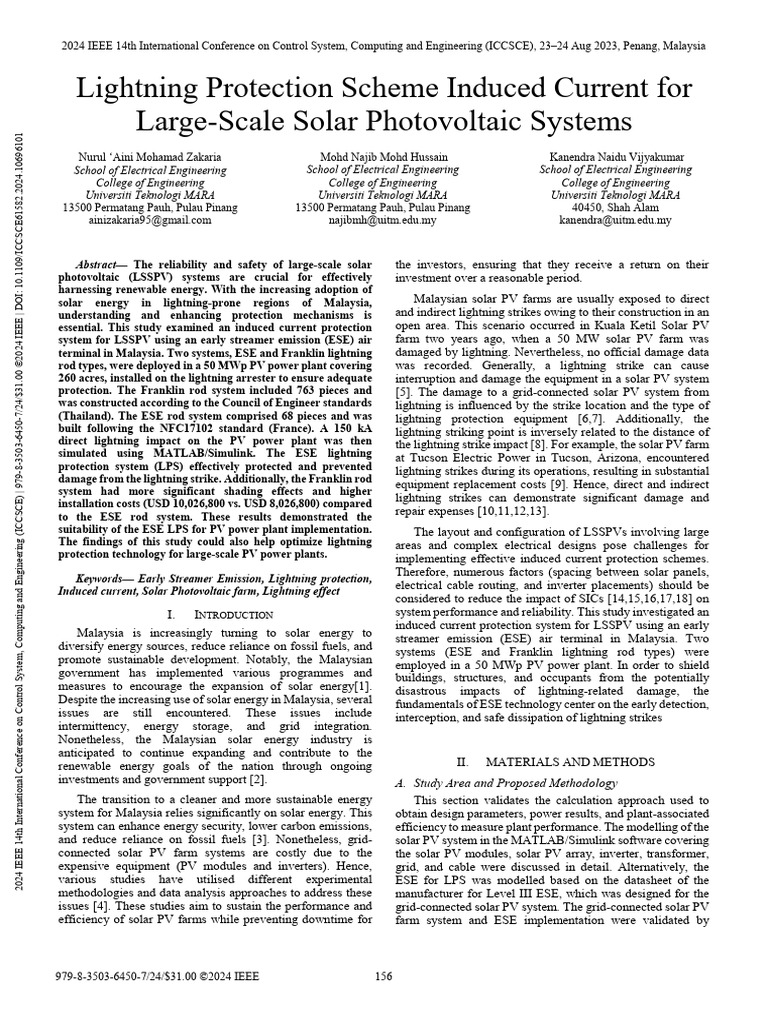 Lightning Protection for Solar PV Systems | PDF | Photovoltaic System ...