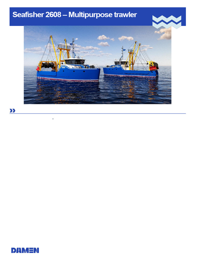 Seafisher 2608 Trawler Specifications | PDF | Fishing Trawler | Shipping