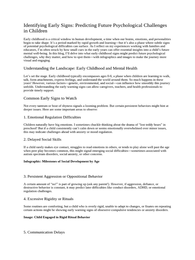 Early Signs of Future Psychological Issues | PDF | Emotional Self ...
