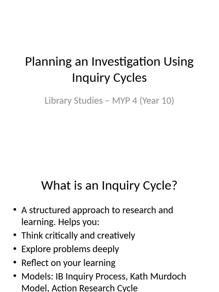 Inquiry Cycle for Research Planning | PDF