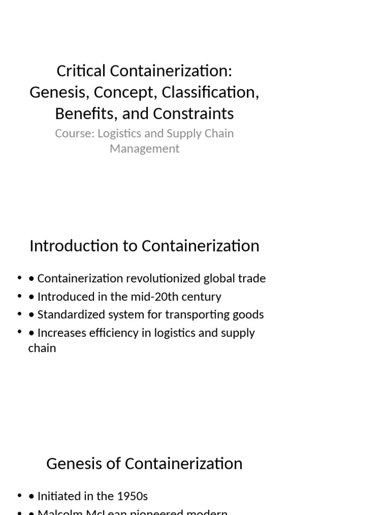 Critical Containerization | PDF | Containerization | Port