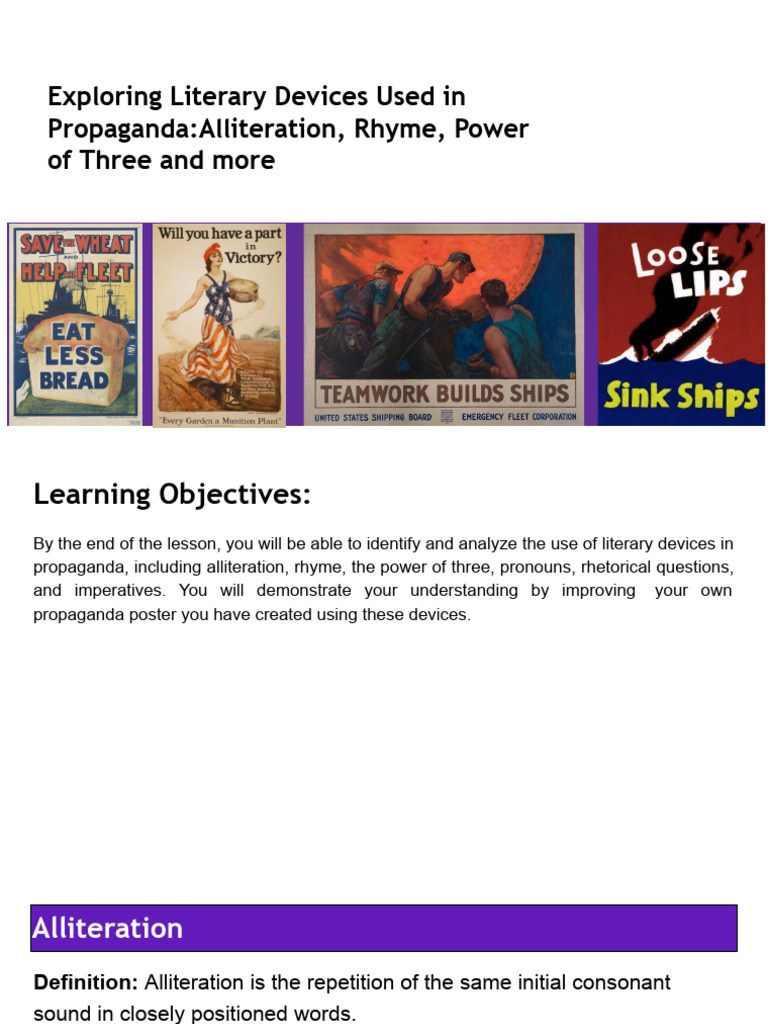 Literary Devices in Propaganda Analysis | PDF
