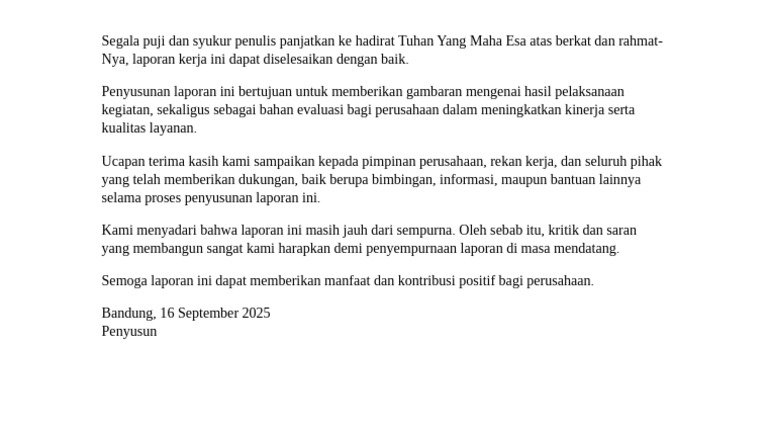 Contoh Kata Pengantar Ringkas 1 Mudah Dipahami | PDF