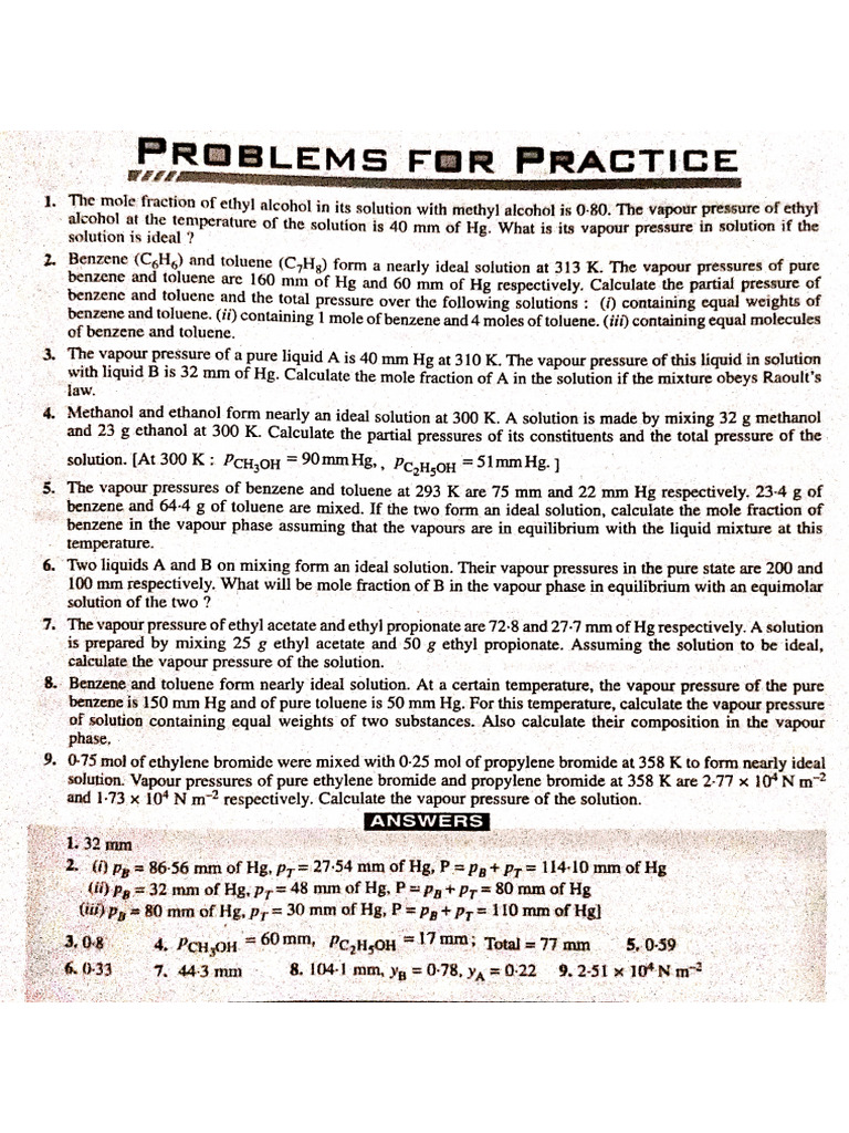 Raoults Law | PDF