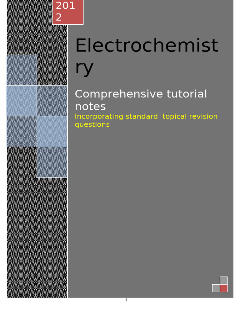 Electrochemistry Full | PDF | Electrolyte | Redox