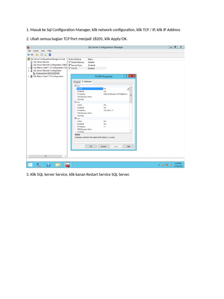 Konfigurasi Port SQL Server 18205 | PDF
