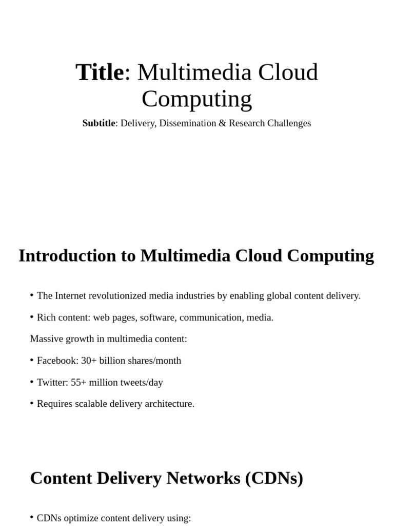 Multimedia Cloud Computing Challenges | PDF