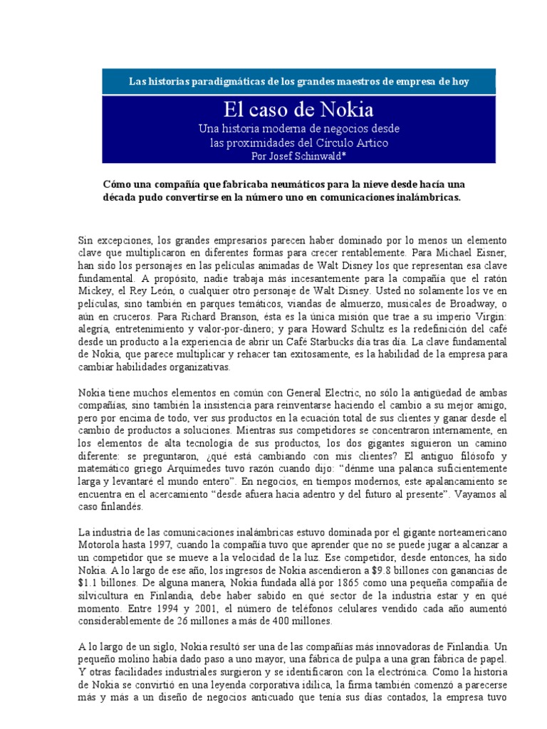 Caso Nokia | PDF | Nokia | Telefonía móvil