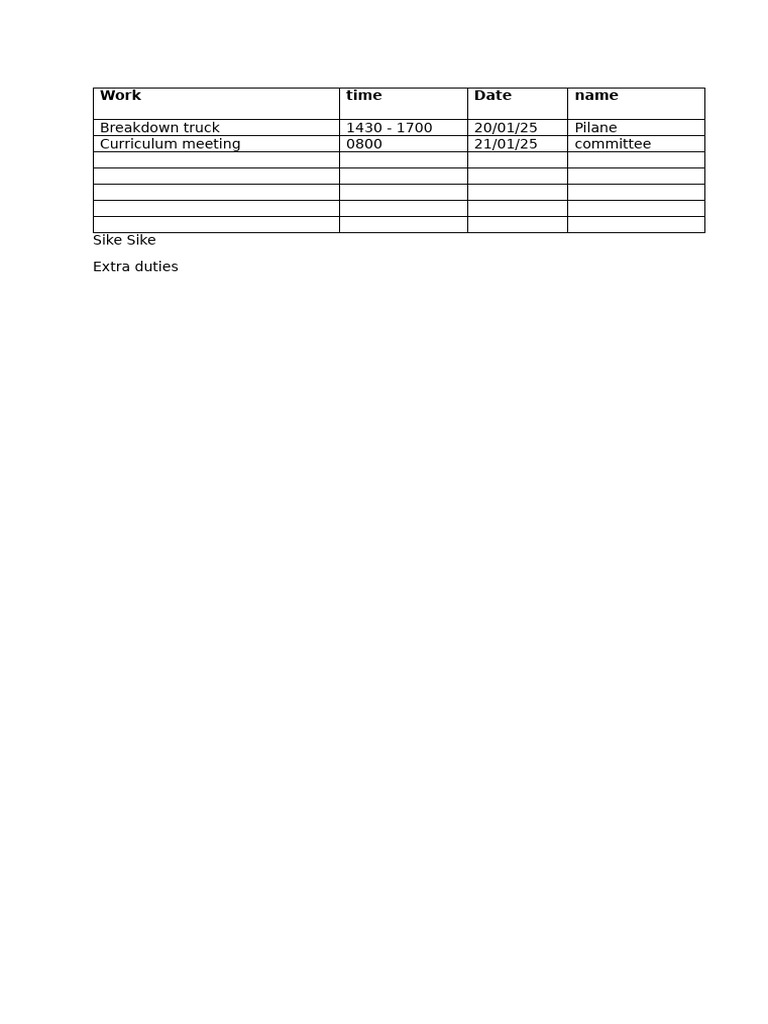 Extra Duties | PDF