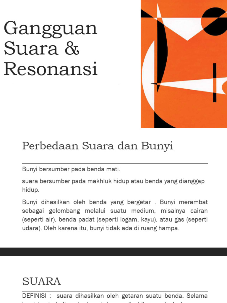 Perbedaan Suara dan Bunyi serta Gangguannya | PDF
