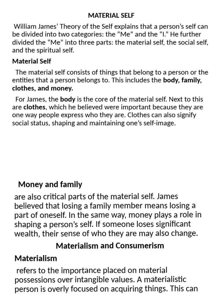 Material Self Group 2 | PDF