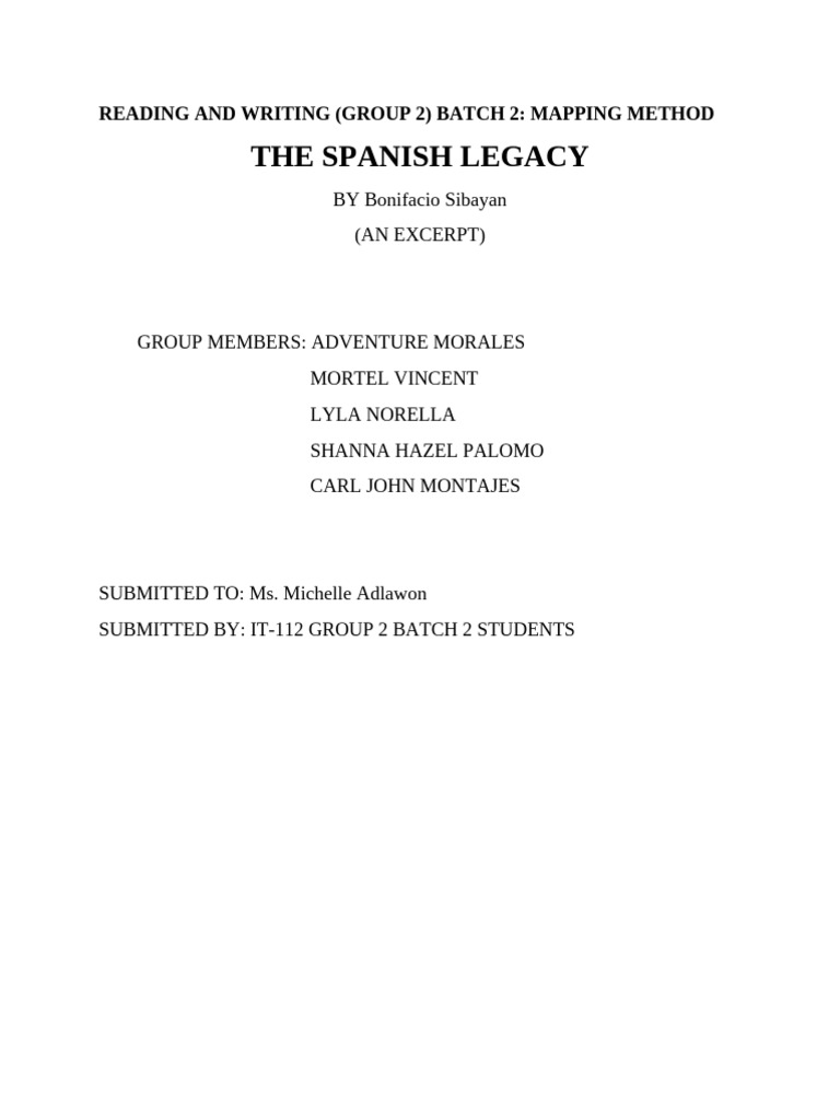 Reading and Writing The Spanish Legacy | PDF
