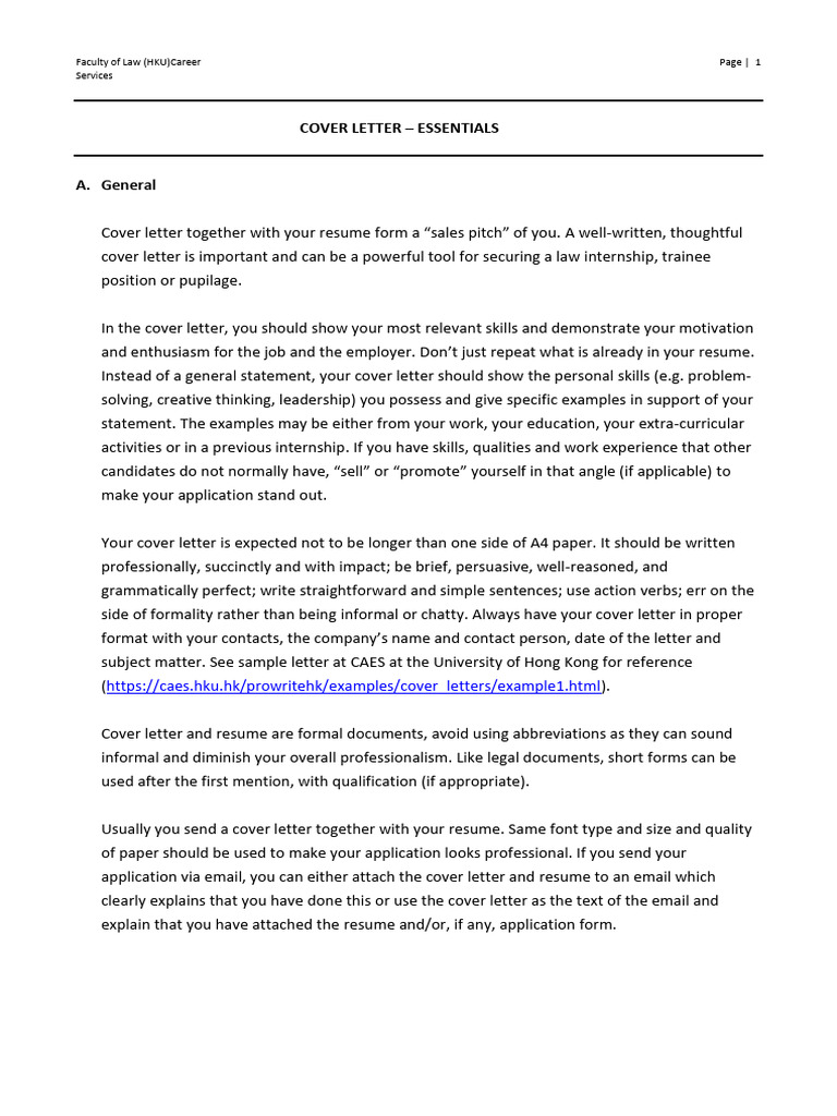Cover Letter - Essentials | PDF | Résumé | Madam