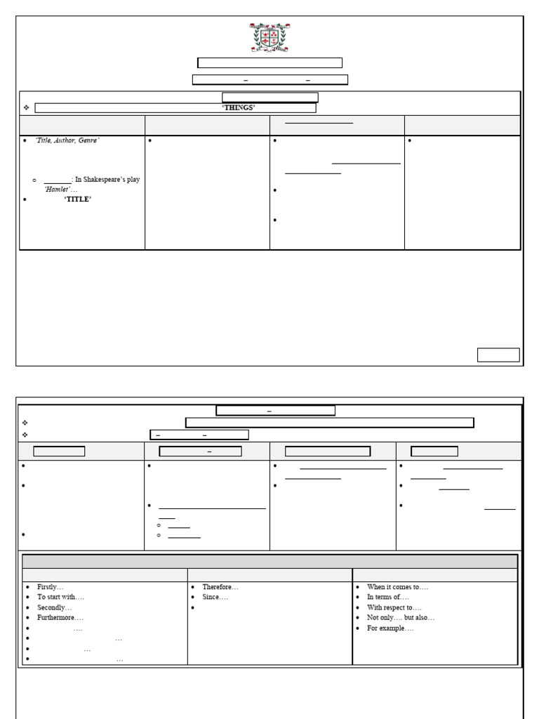 Hamlet Literary Essay Template | PDF | Essays | Hamlet