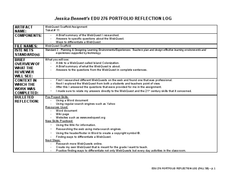 Reflection Log 4 | PDF