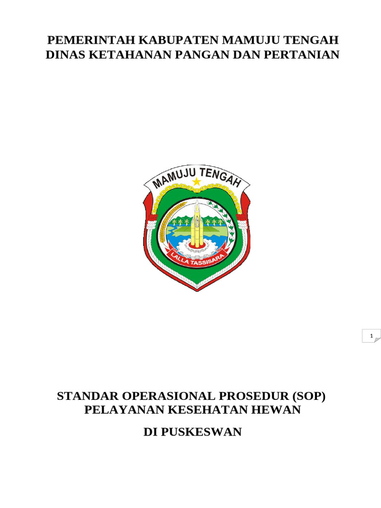 Sop Pelayanan Puskeswan | PDF