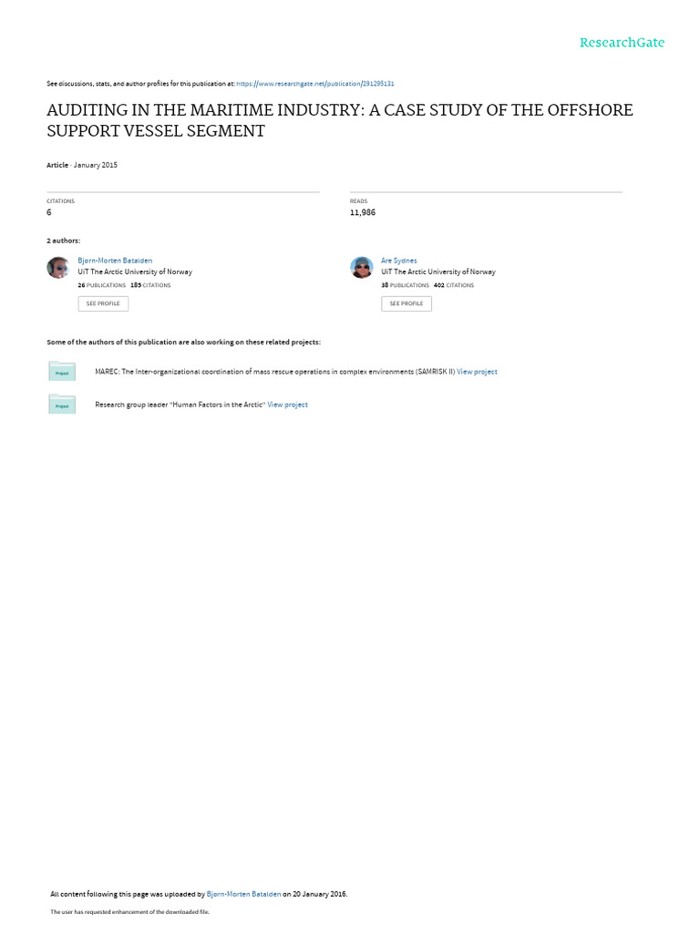 Offshore Support Vessel Audit Insights | PDF | Audit | Safety