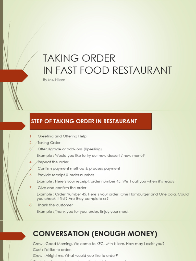 Fast Food Order Process Guide | PDF