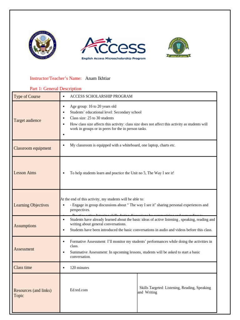 Lesson Plan: Active Listening Skills | PDF | Lesson Plan | Learning