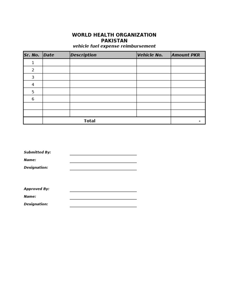POL Exp Blank Form | PDF