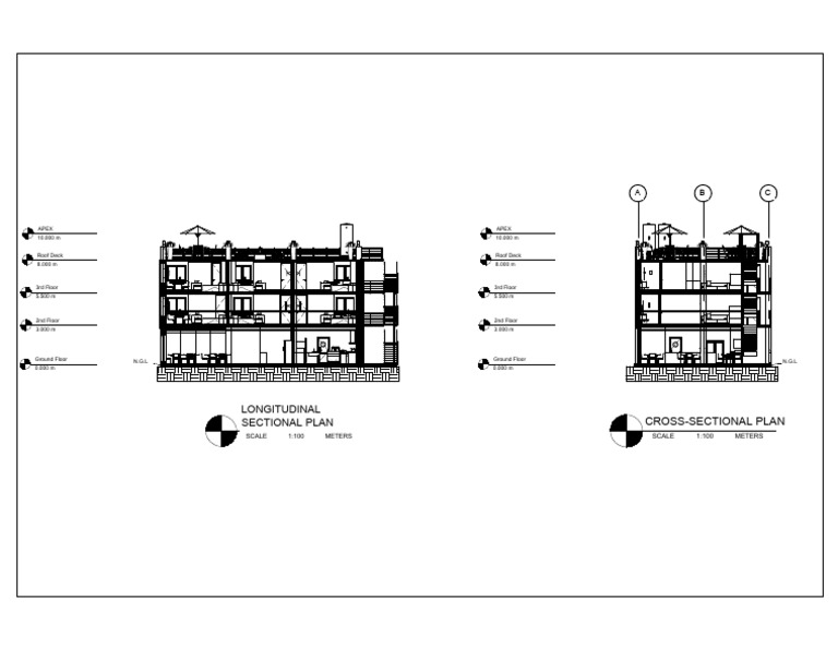 Longitudinal Sectional Plan Cross-Sectional Plan: Apex 10.000 M Apex 10 ...