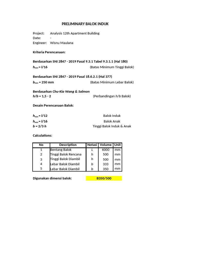 Perencanaan Balok dan Kolom SNI 2847 | PDF