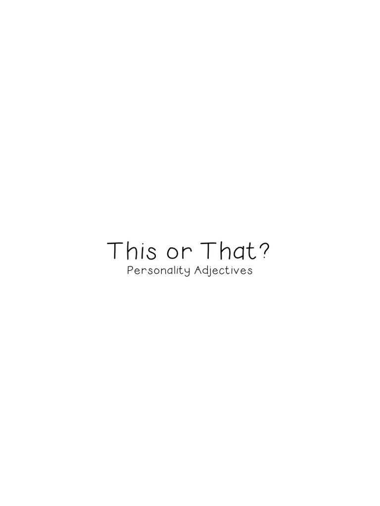 Adjectives This or That | PDF
