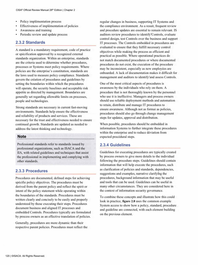 CISA 28th Edition: Policies and Procedures | PDF | Risk Management | Risk
