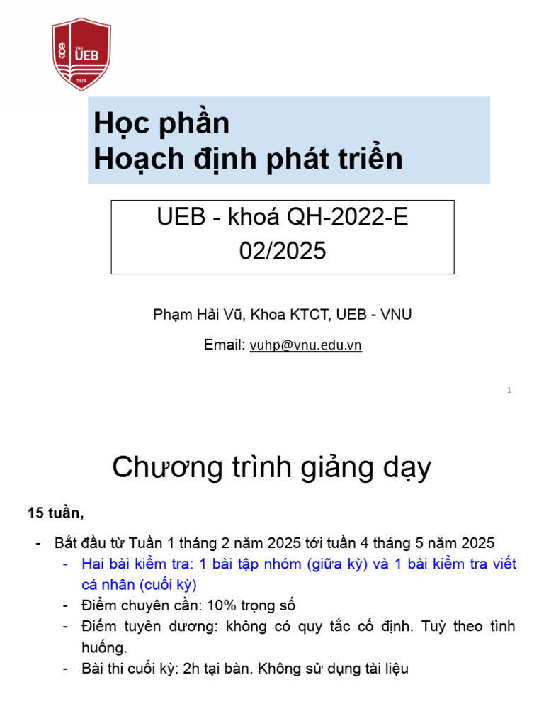 Chapter 1 - Tong Quan Hoach Dinh Phat Trien | PDF