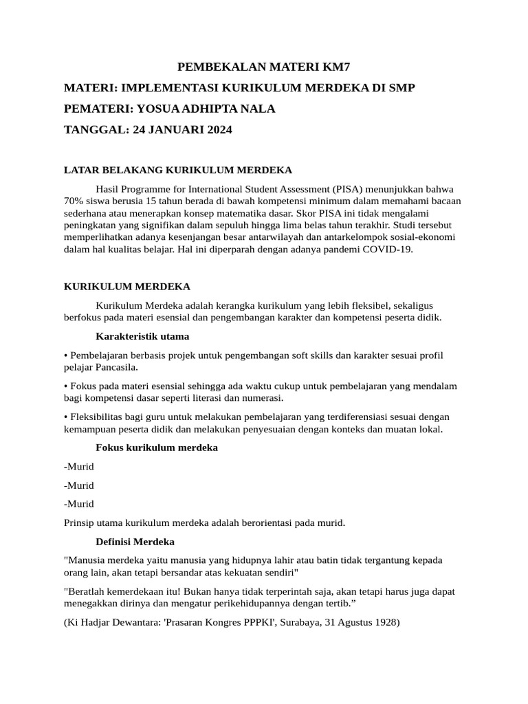 Implementasi Kurikulum Merdeka di SMP | PDF