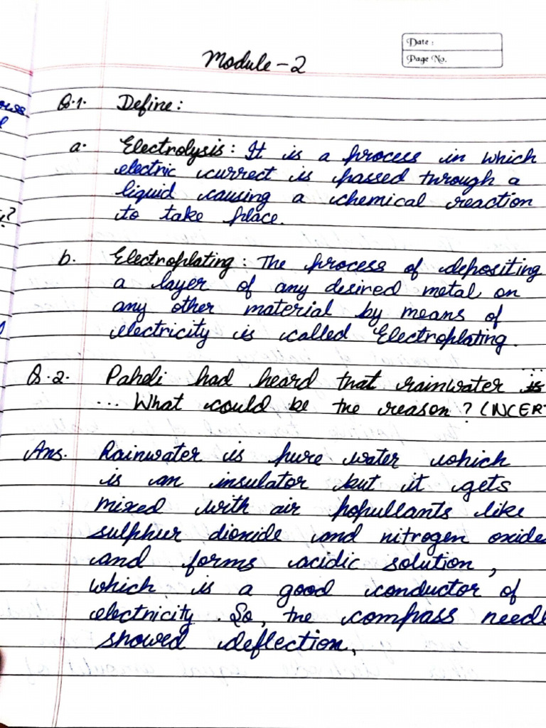 Chemistry Module 2 Chemical Effects Of Electric Current Pdf