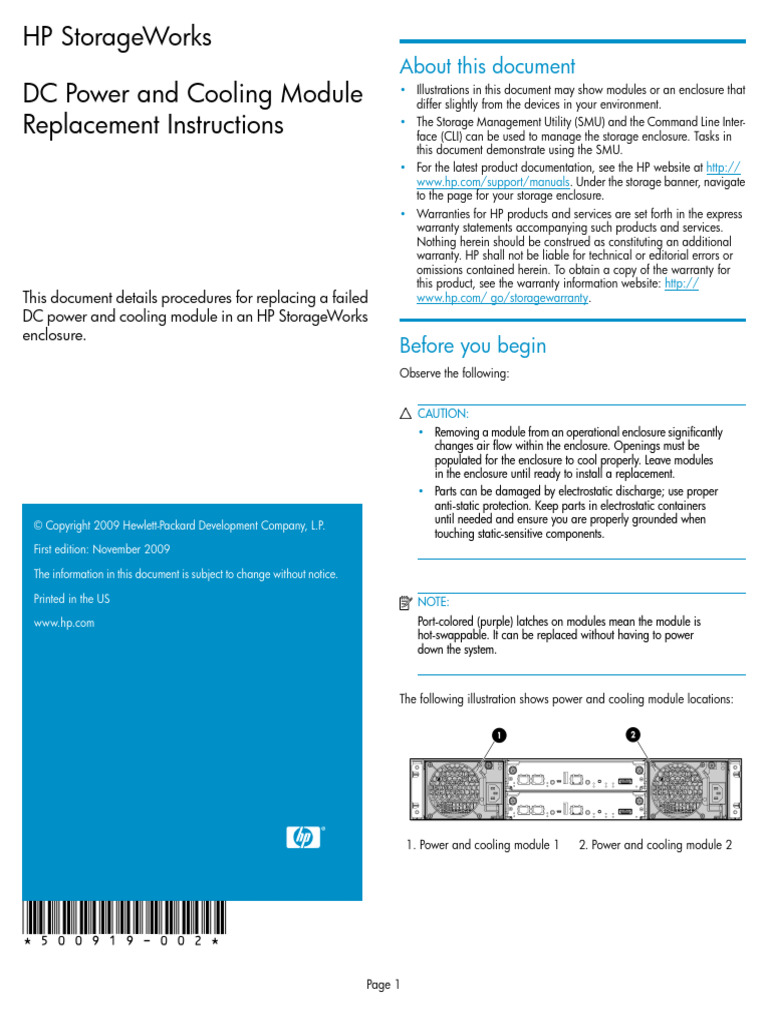 HP MSA2000 - FAN Replacement | PDF | Electrical Engineering | Electricity