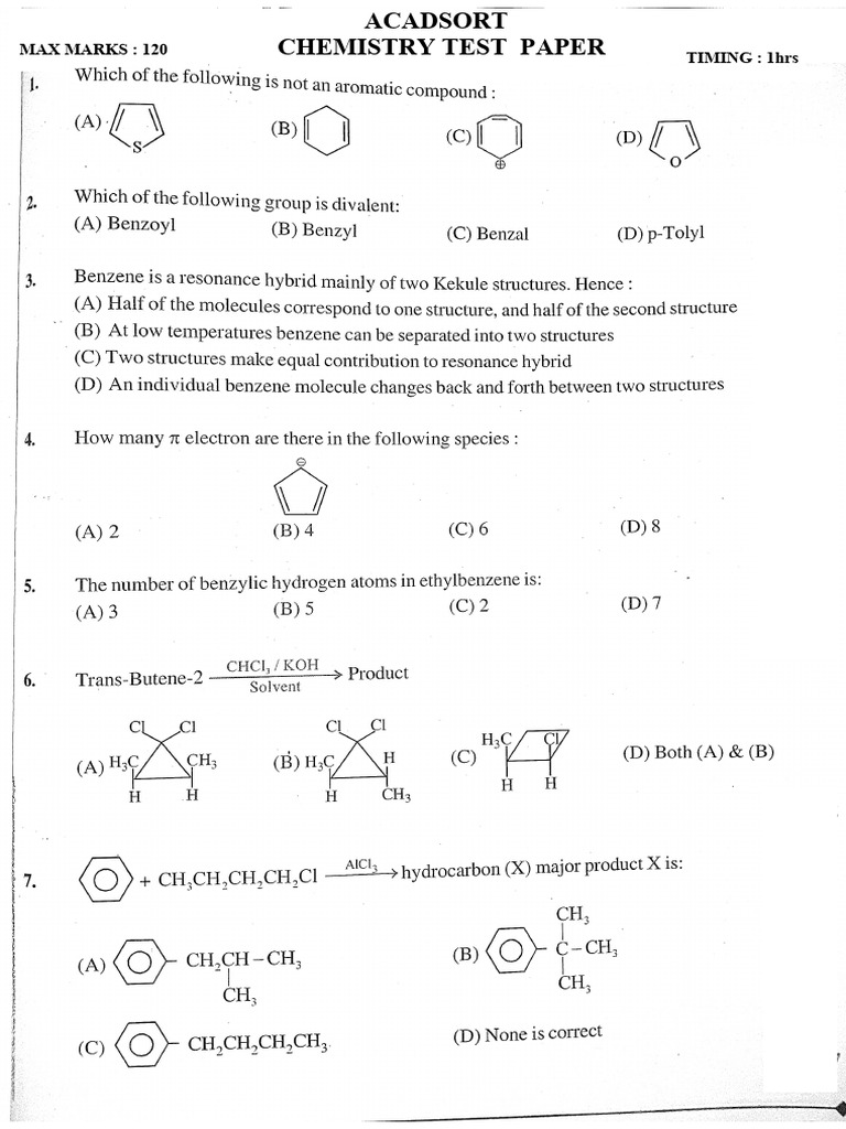 Aromatic Compound Test Paper | PDF