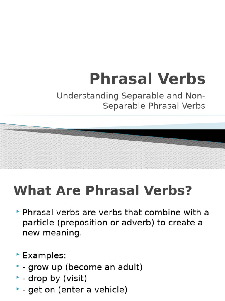 Phrasal Verbs Presentation | PDF