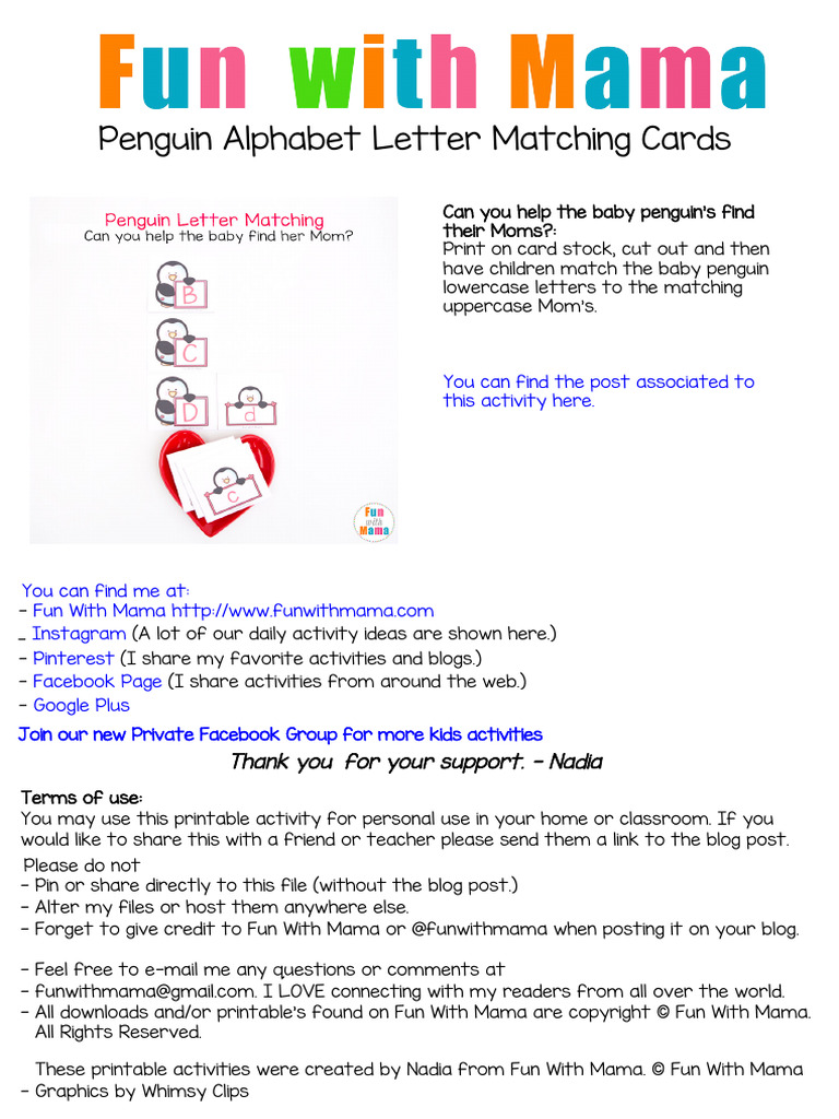 Penguin Alphabet Matching Activity | PDF
