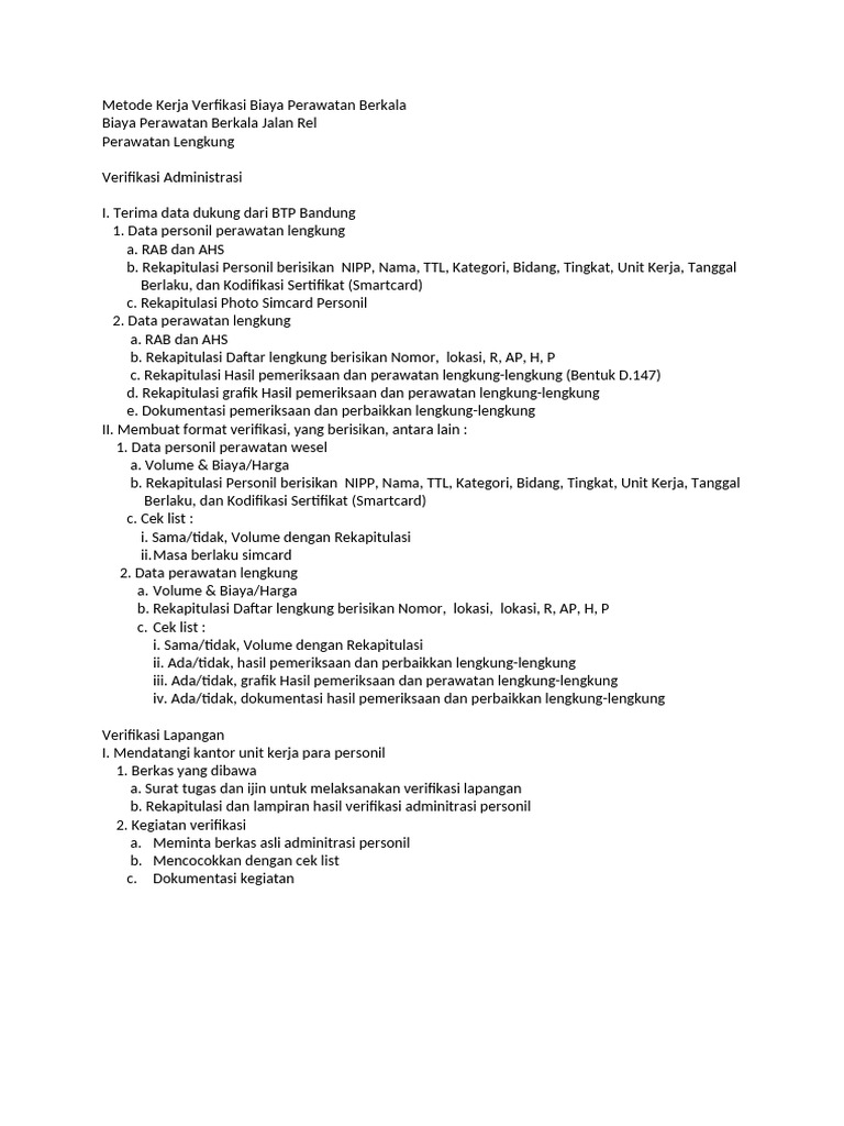 Metode Kerja Verfikasi Lengkung | PDF