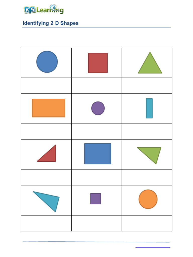 Grade 2 Geometry Identify 2d Shapes A | PDF