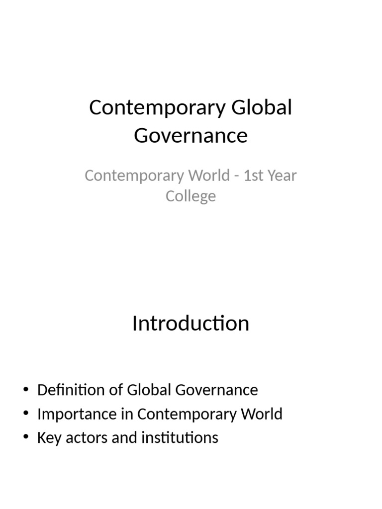 Contemporary Global Governance Template | PDF