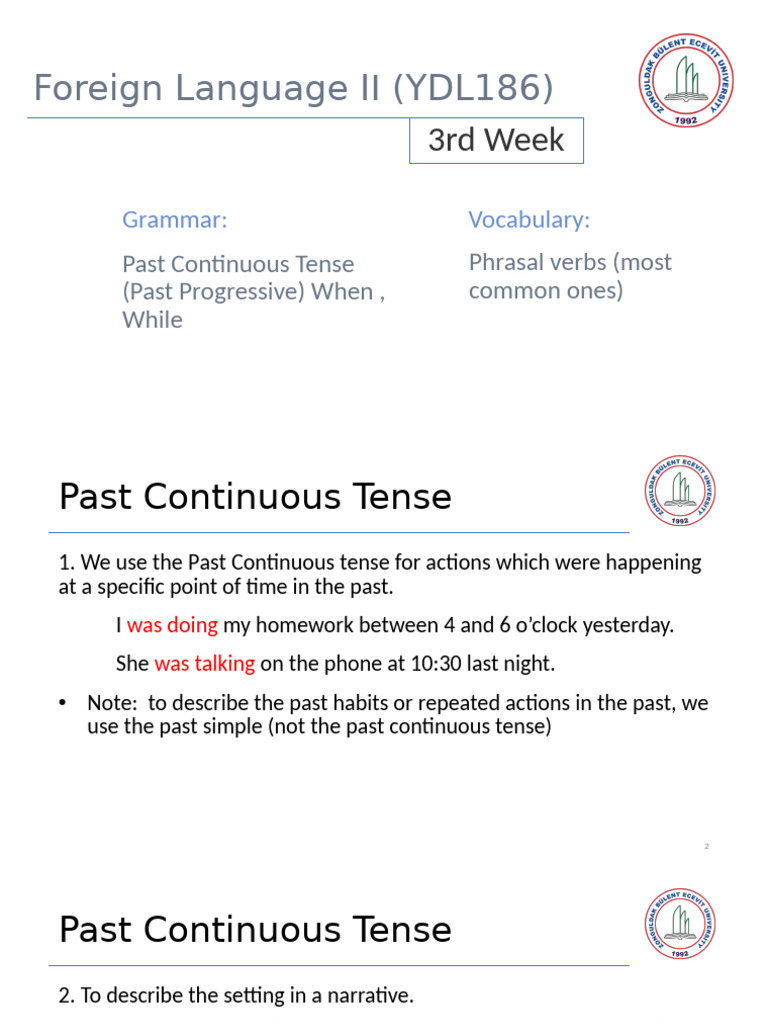Past Continuous Tense: Usage Guide | PDF | Grammatical Tense | Subject ...