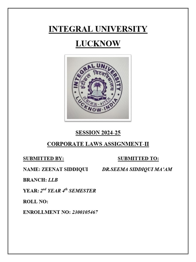 Corporate Law Assignment 2 | PDF | Corporate Law | Political Law